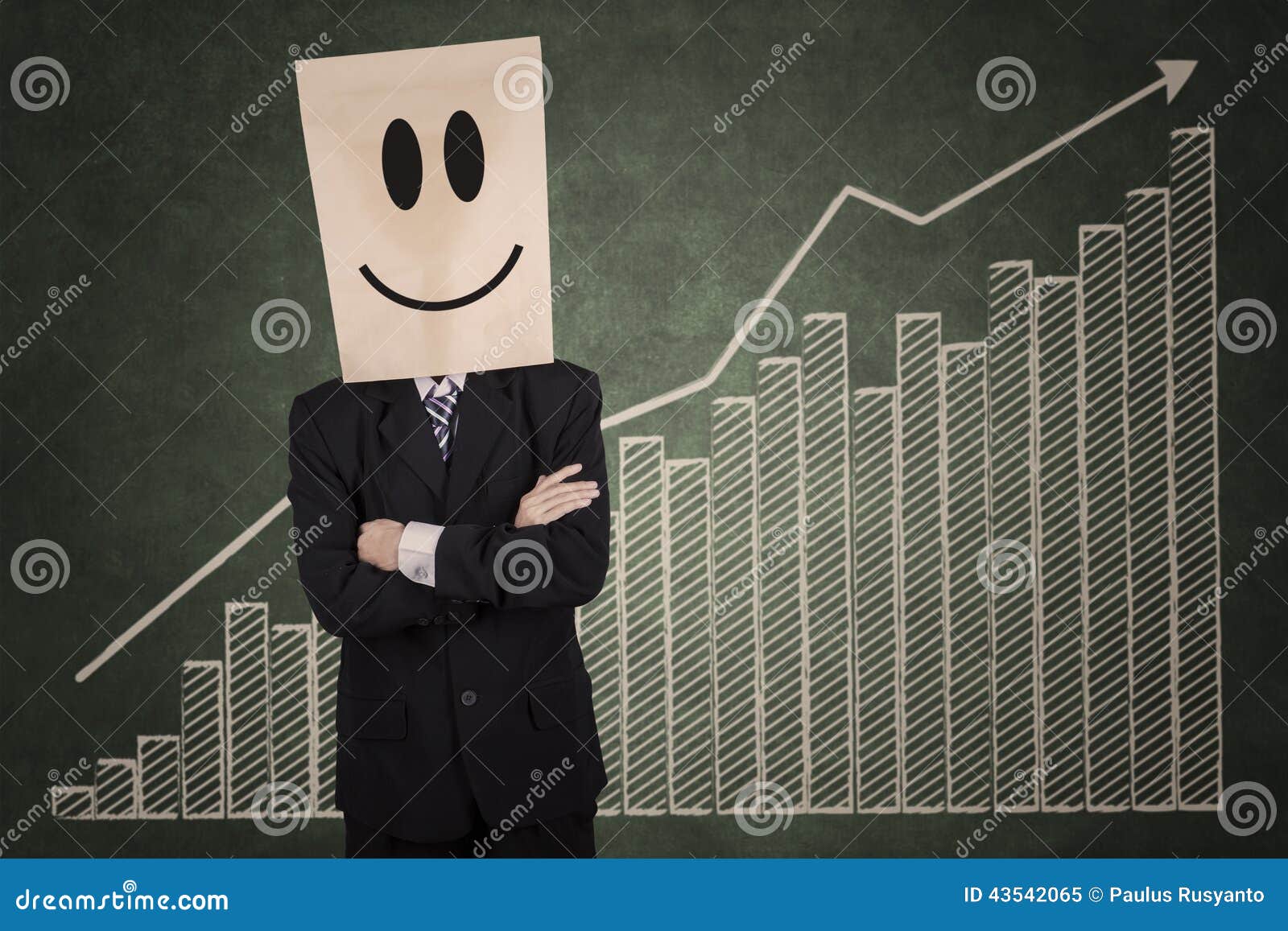 Successful Businessman with Carton Head Stock Image - Image of graphic ...