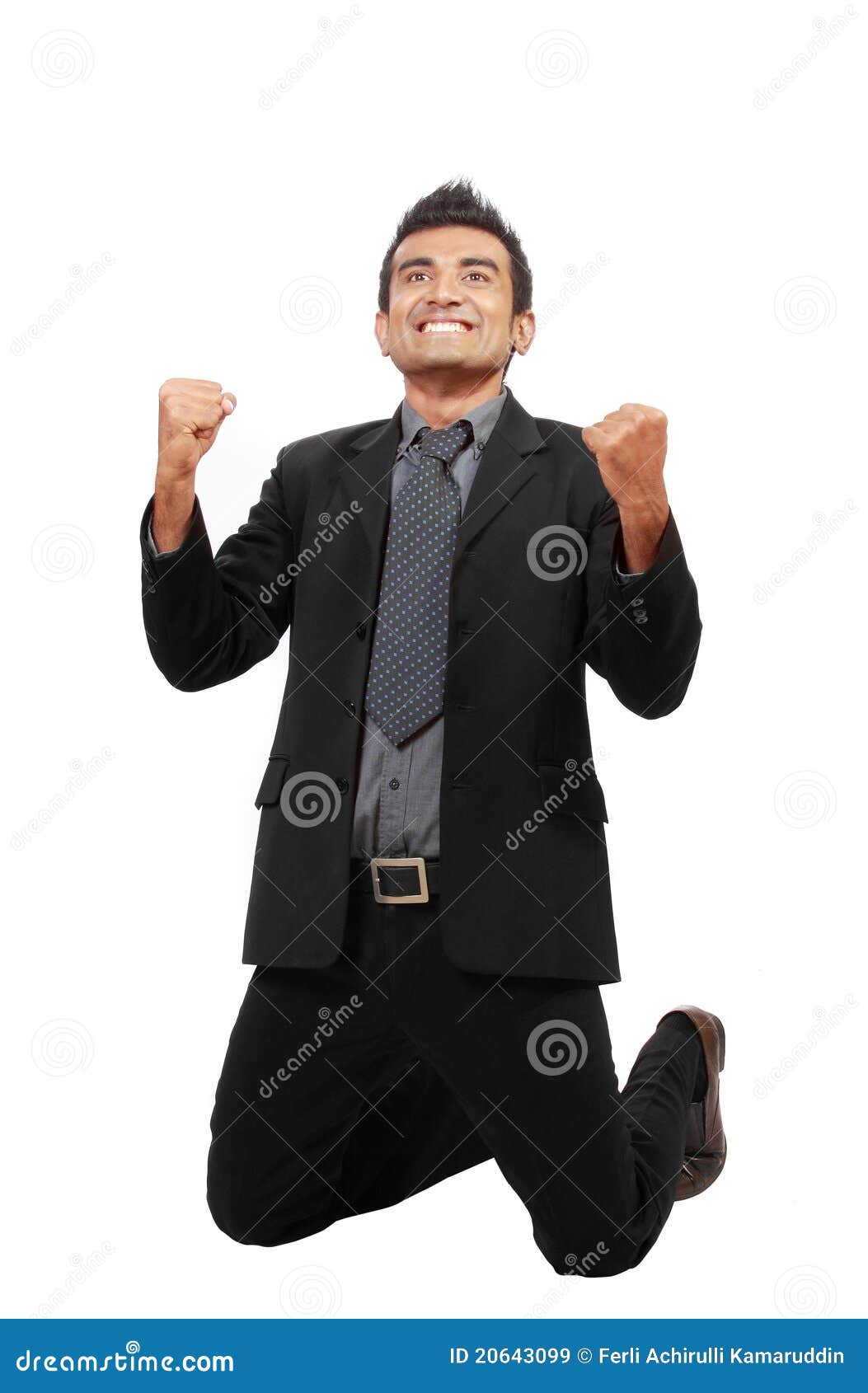 Successful Businessman Celebrating a Win. Stock Image - Image of ...