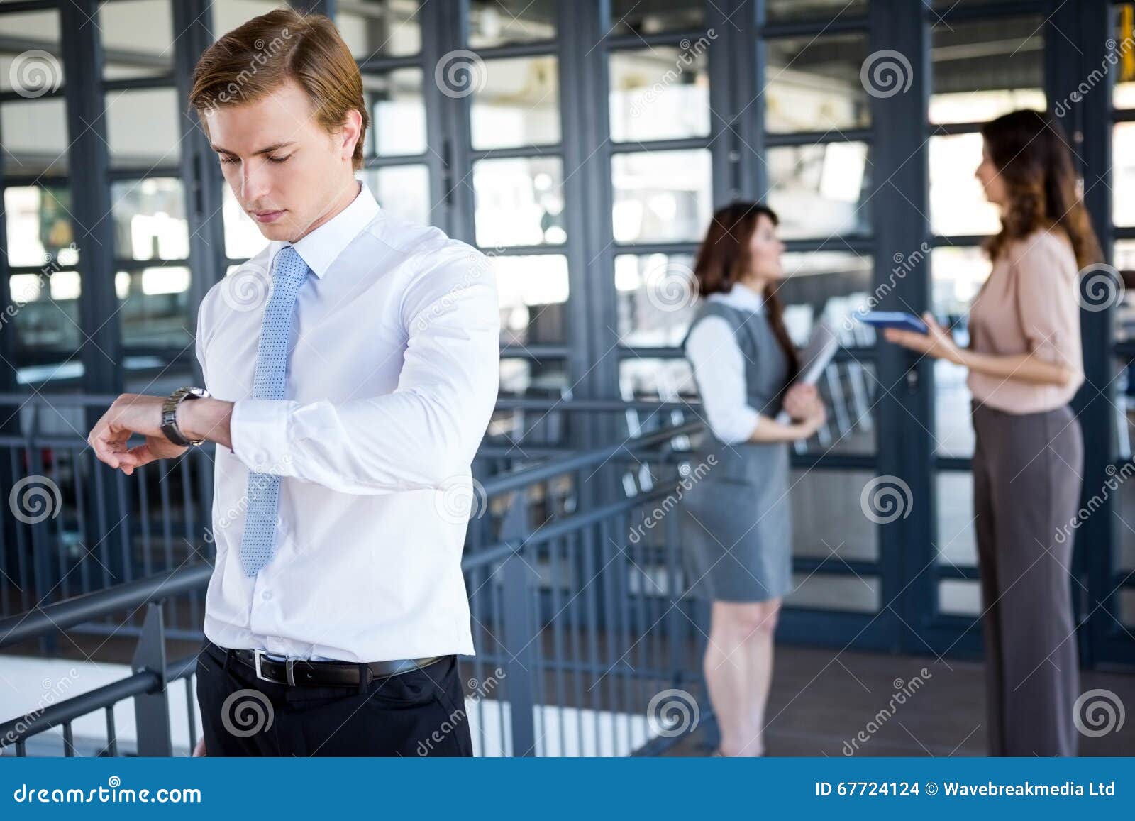 Successful Businessman Checking Time Stock Photo - Image of business ...