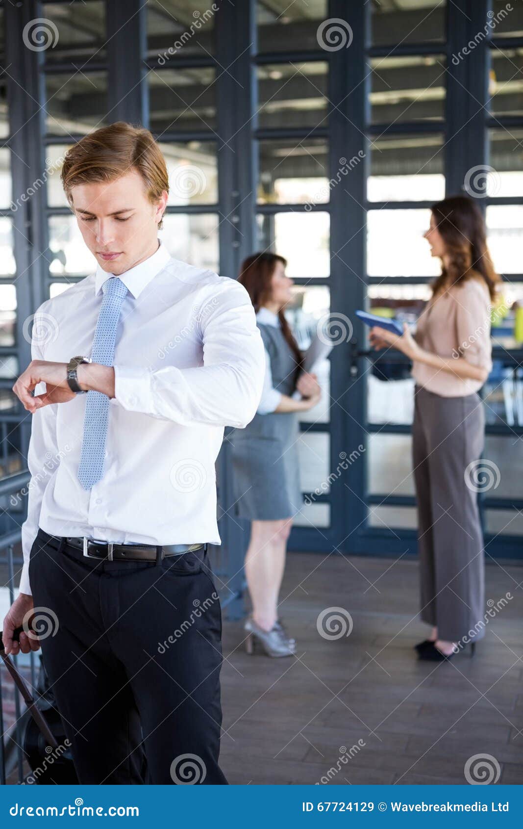 Successful Businessman Checking Time Stock Image - Image of checking ...