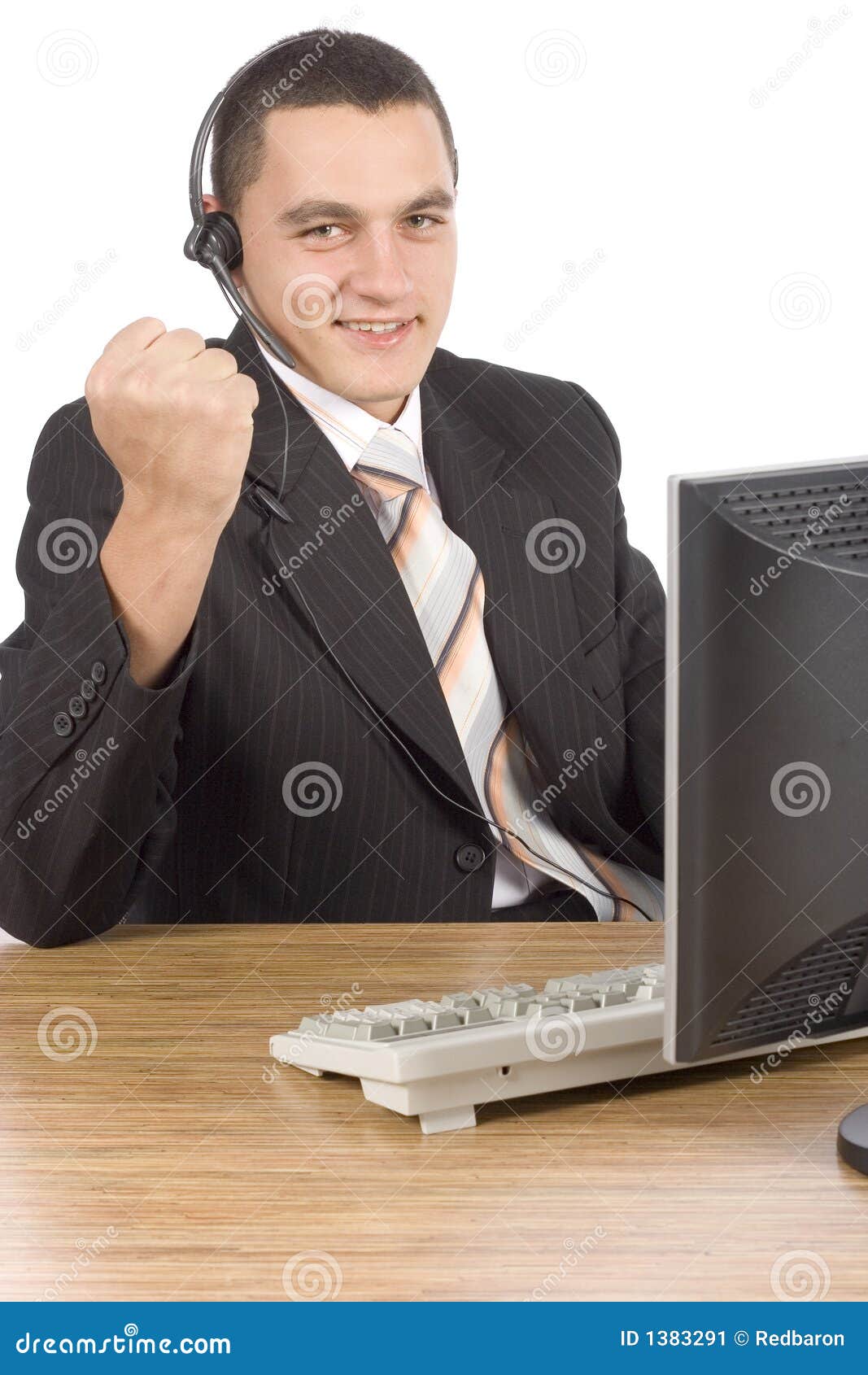 Successful Businessman at the Computer Stock Image - Image of firm ...