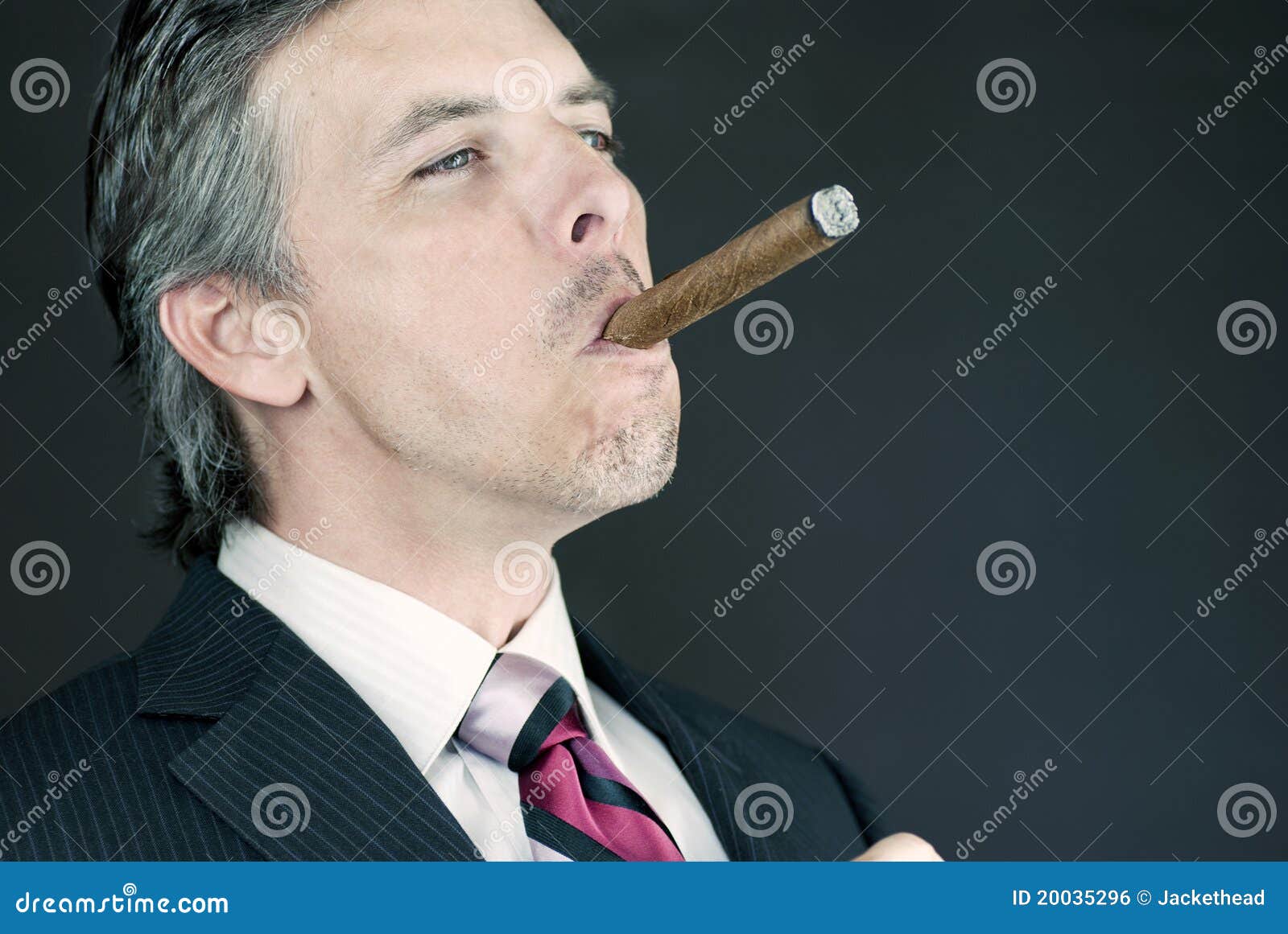 Successful Businessman Enjoys Cigar Stock Photo - Image of businessman ...