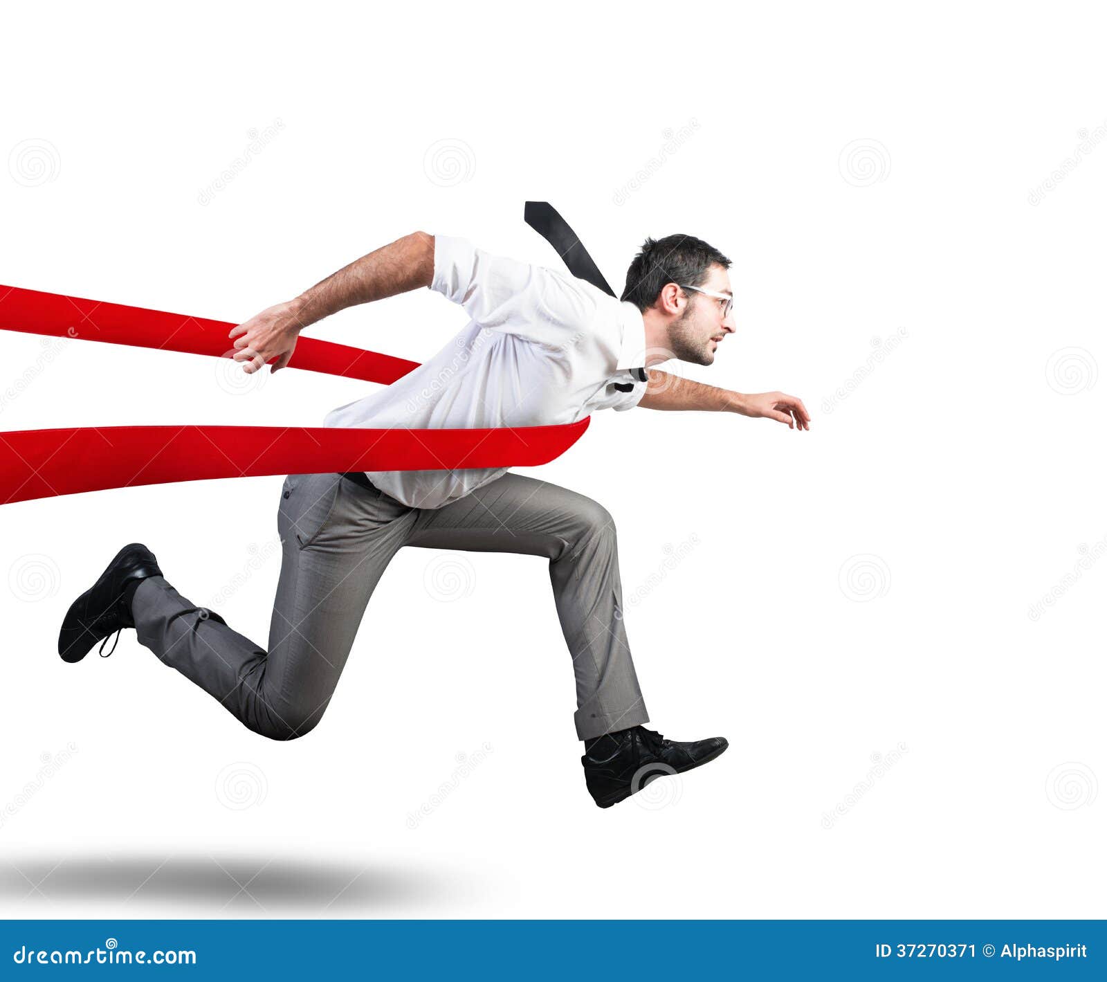 Successful Businessman in a Finishing Line Stock Image - Image of ...