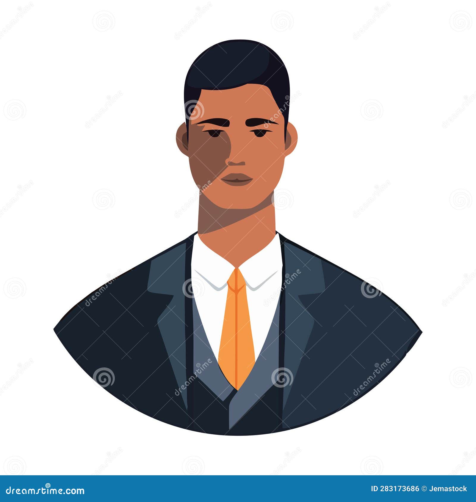 Successful Businessman in a Flat Vector Profile Portrait Stock Vector ...