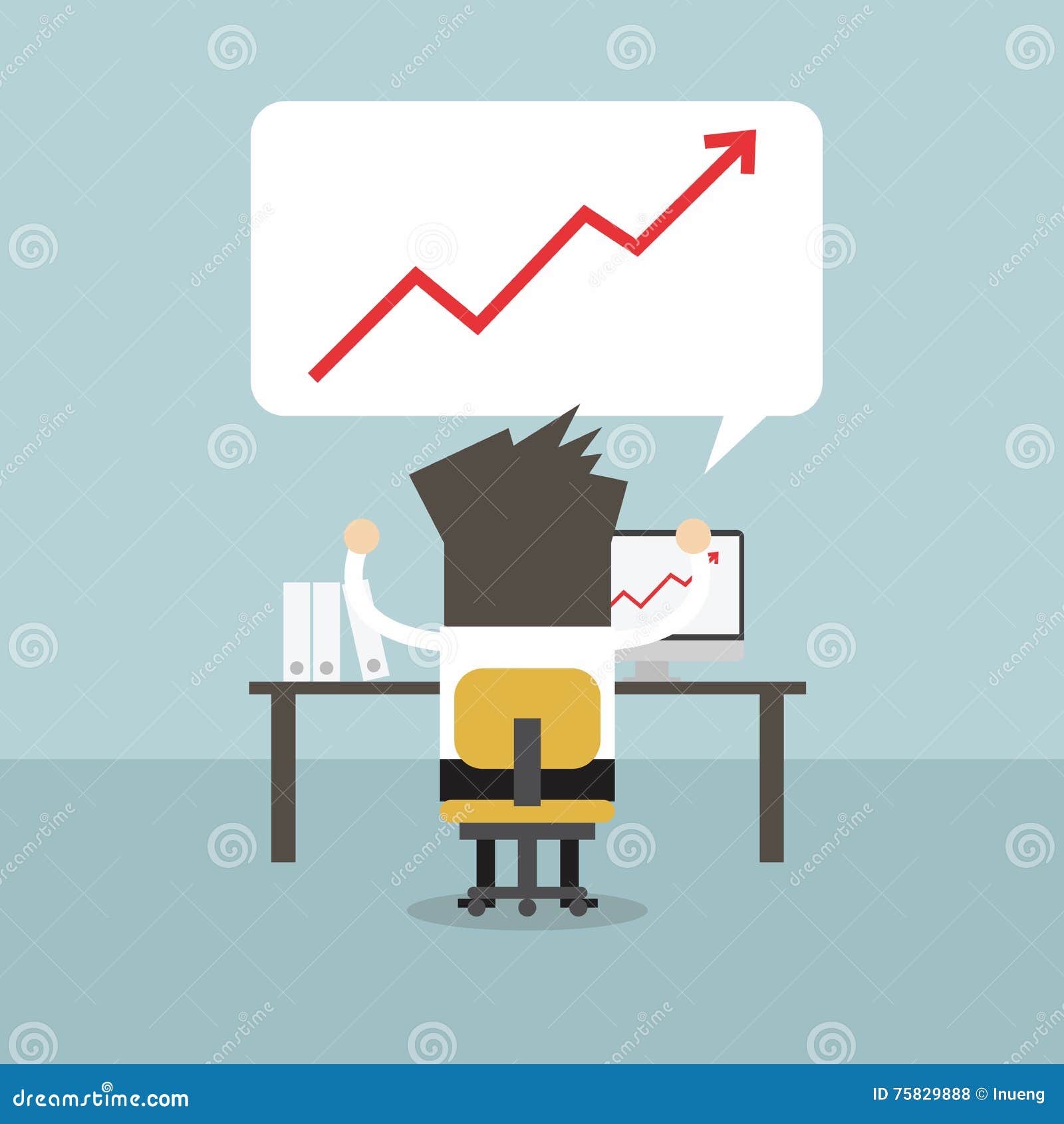 Successful Businessman with Growth Chart Stock Vector - Illustration of ...