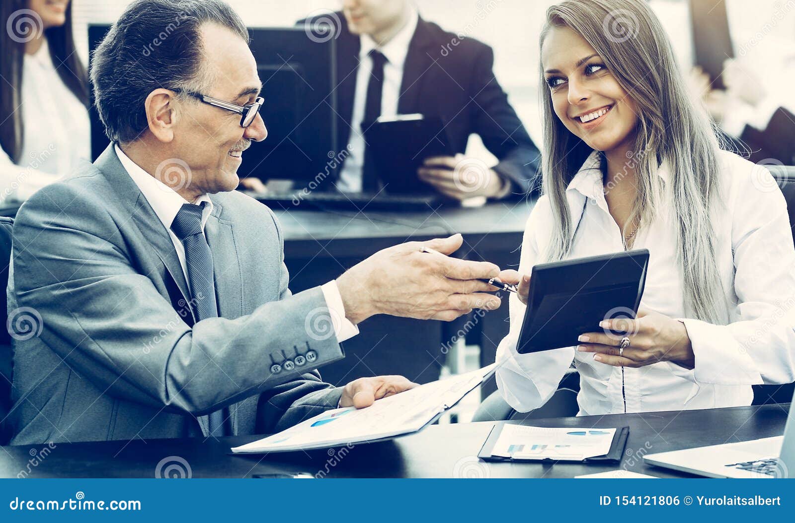 Successful Businessman and His Assistant Discuss the Work Stock Photo ...