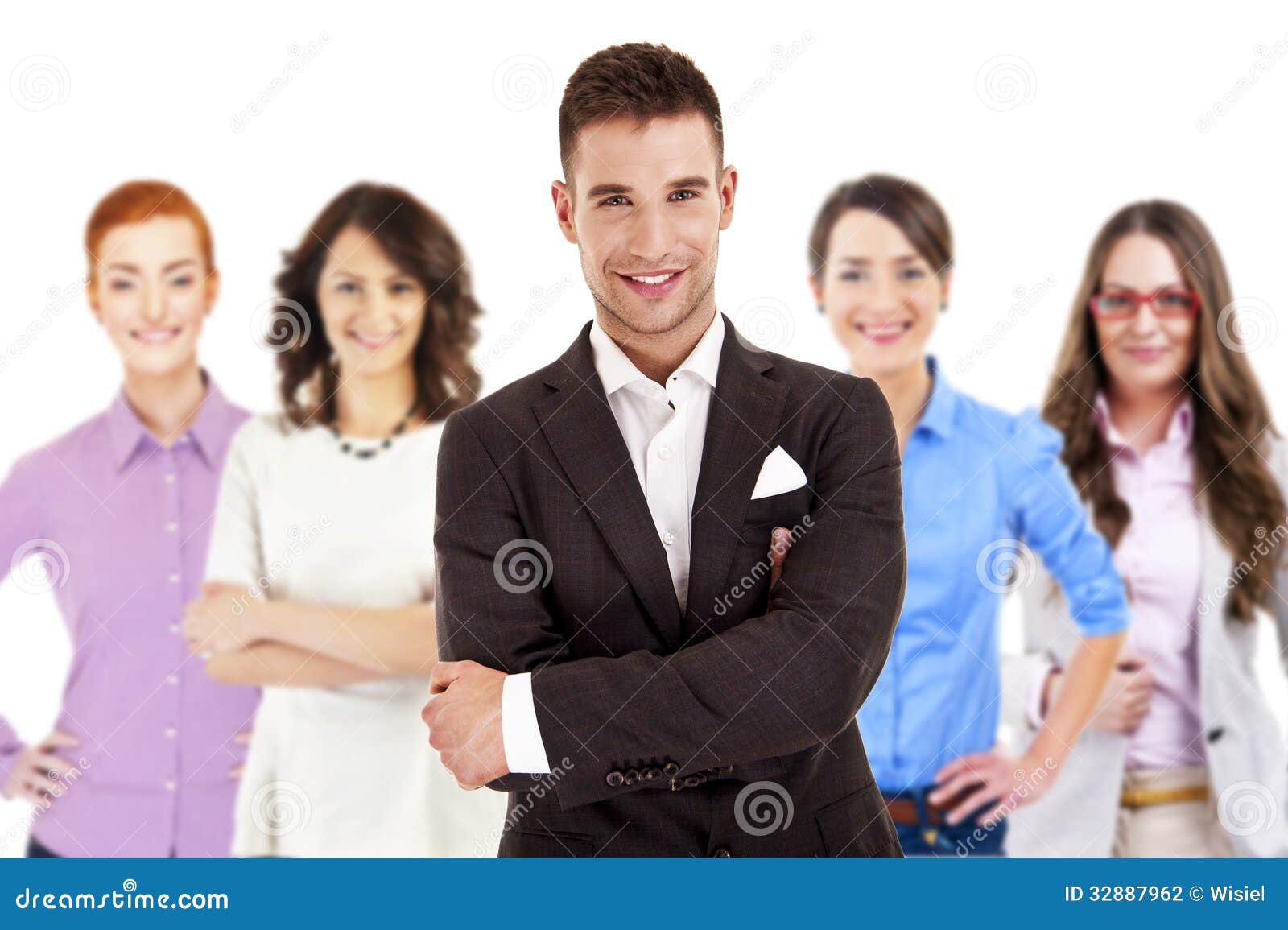 Successful Businessman Leading a Group Stock Photo - Image of ...