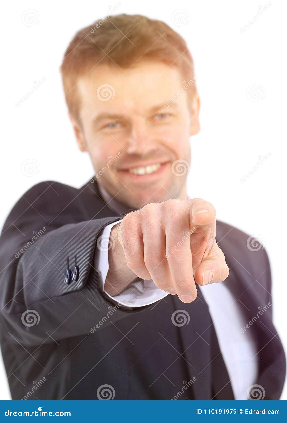 Successful Businessman Pointing Forward. Stock Image - Image of hand ...