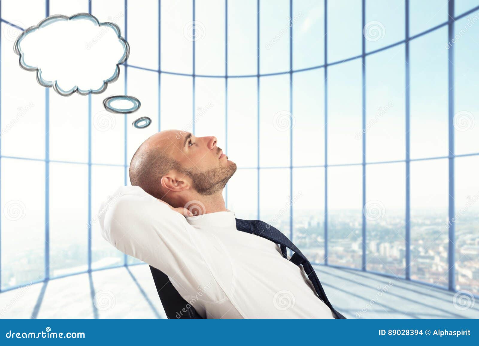 Successful Businessman Relax and Think Stock Photo - Image of smart ...