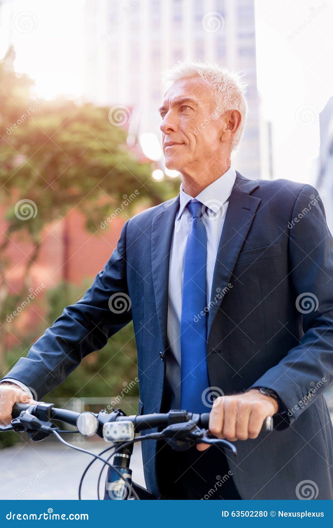 Successful Businessman Riding Bicycle Stock Photo - Image of male ...