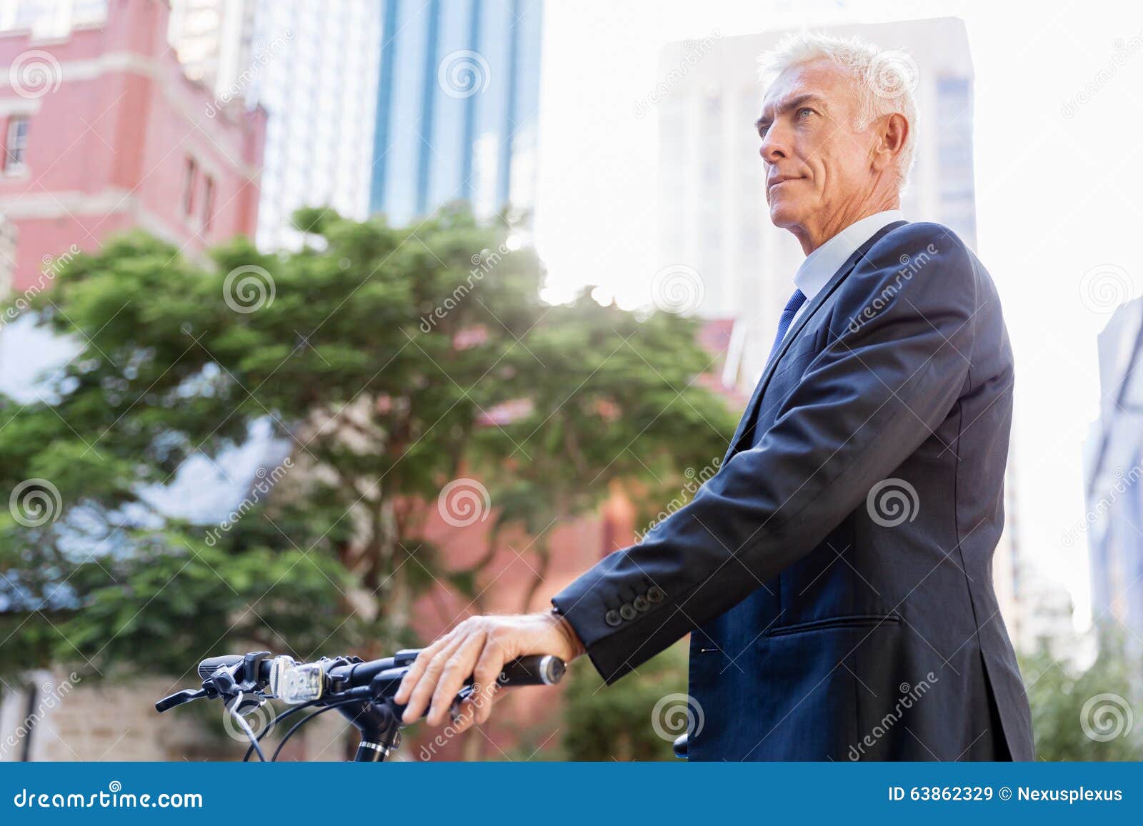 Successful Businessman Riding Bicycle Stock Image - Image of commuting ...
