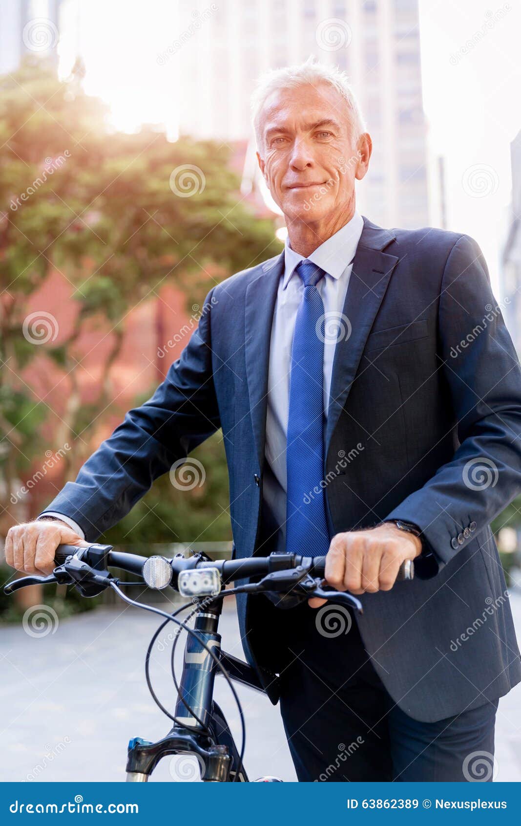 Successful Businessman Riding Bicycle Stock Image - Image of ...