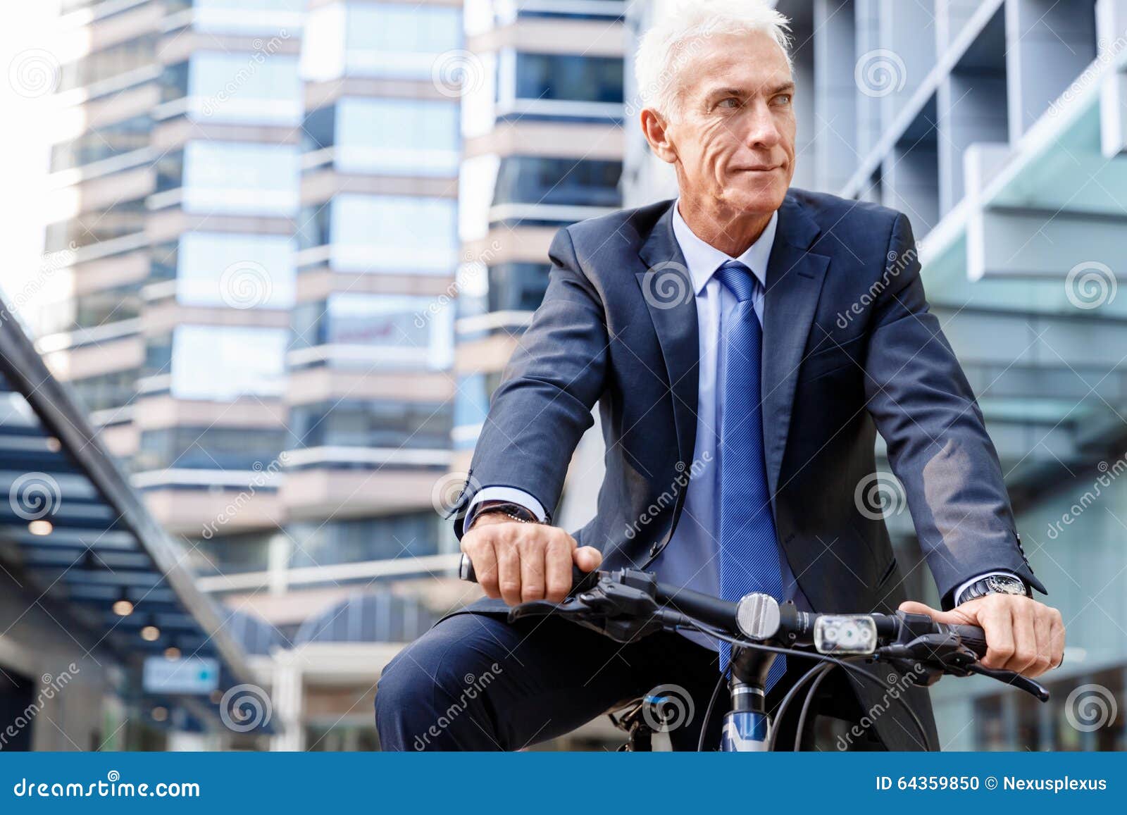 Successful Businessman Riding Bicycle Stock Photo - Image of caucasian ...