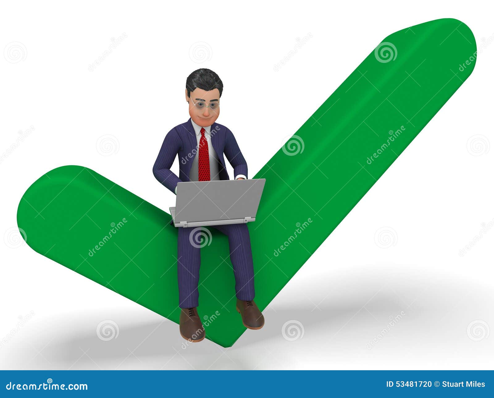 Successful Businessman Shows World Wide Web and Approved Stock ...