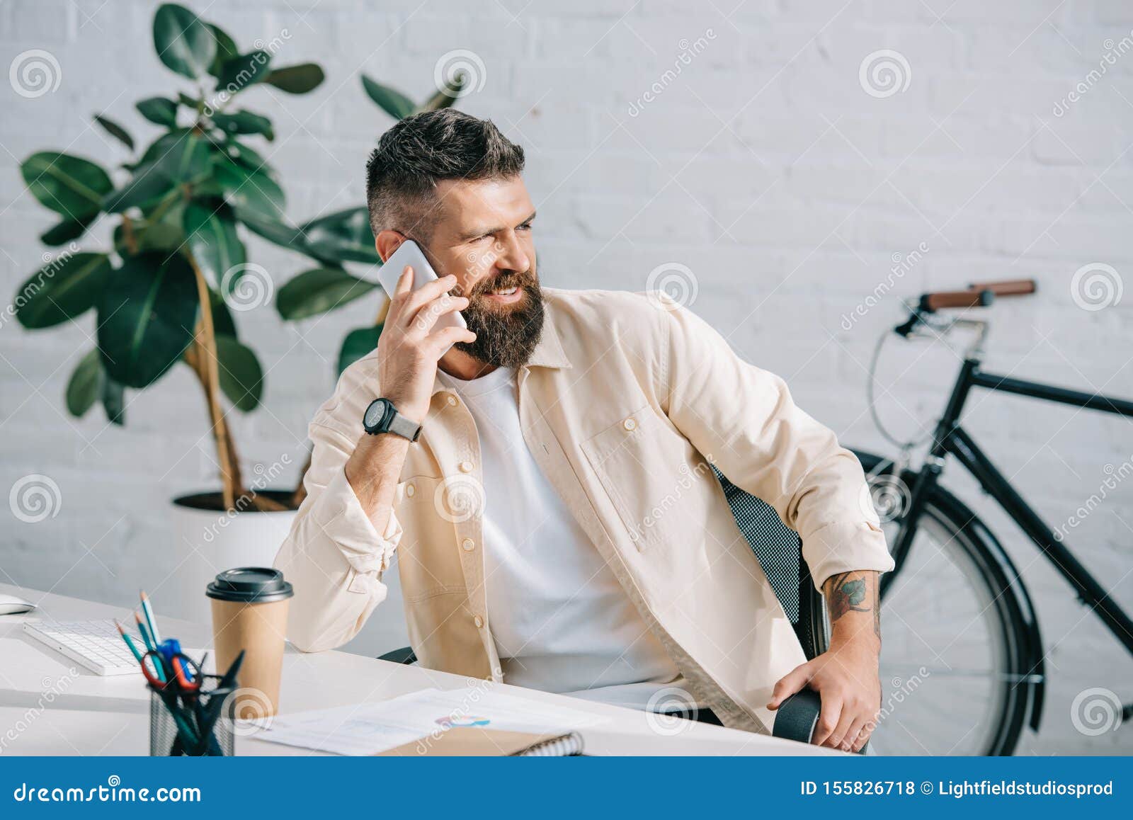 Successful Businessman Sitting in Office and Talking Stock Photo ... Successful Businessman Sitting in Office and Talking Stock Photo ...