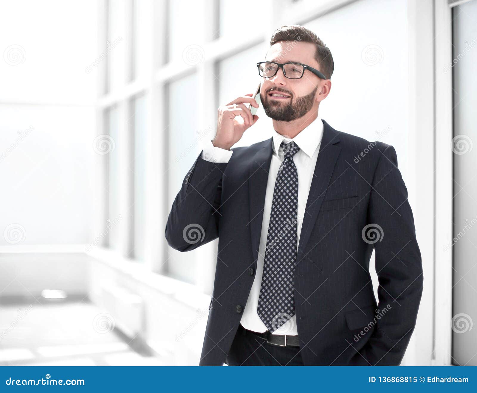 Successful Businessman Talking on Mobile Phone. Stock Image - Image of ... Successful Businessman Talking on Mobile Phone. Stock Image - Image of ...