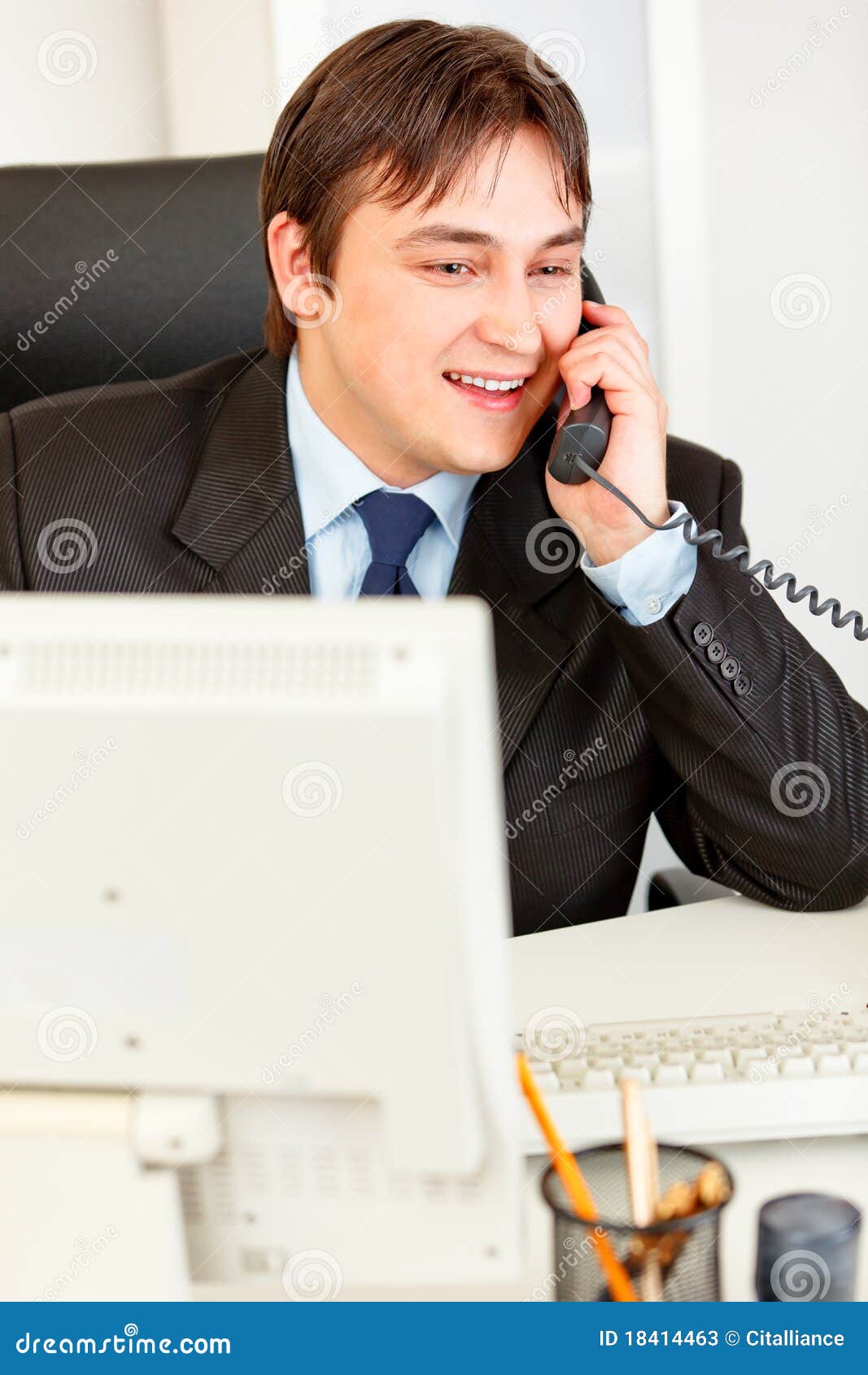 Successful Businessman Talking on Phone Stock Image - Image of brunette ... Successful Businessman Talking on Phone Stock Image - Image of brunette ...