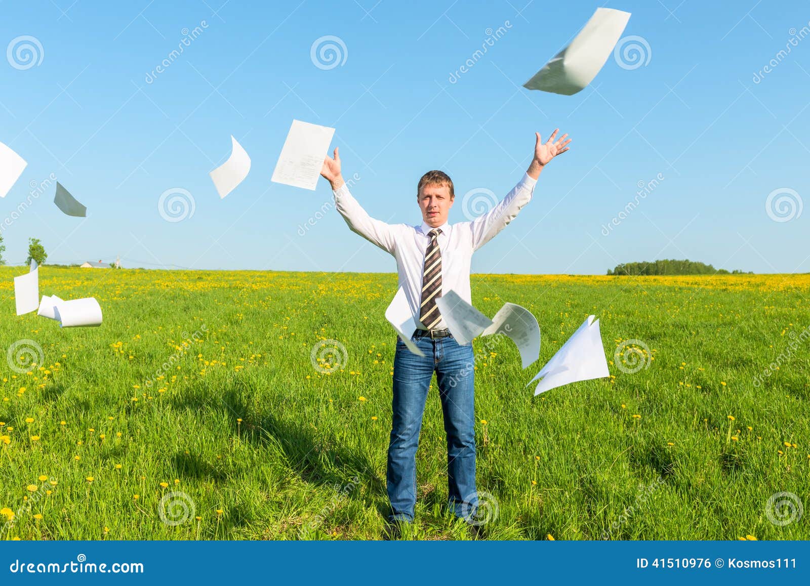 Successful Businessman Threw Papers Stock Photo - Image of hand ...