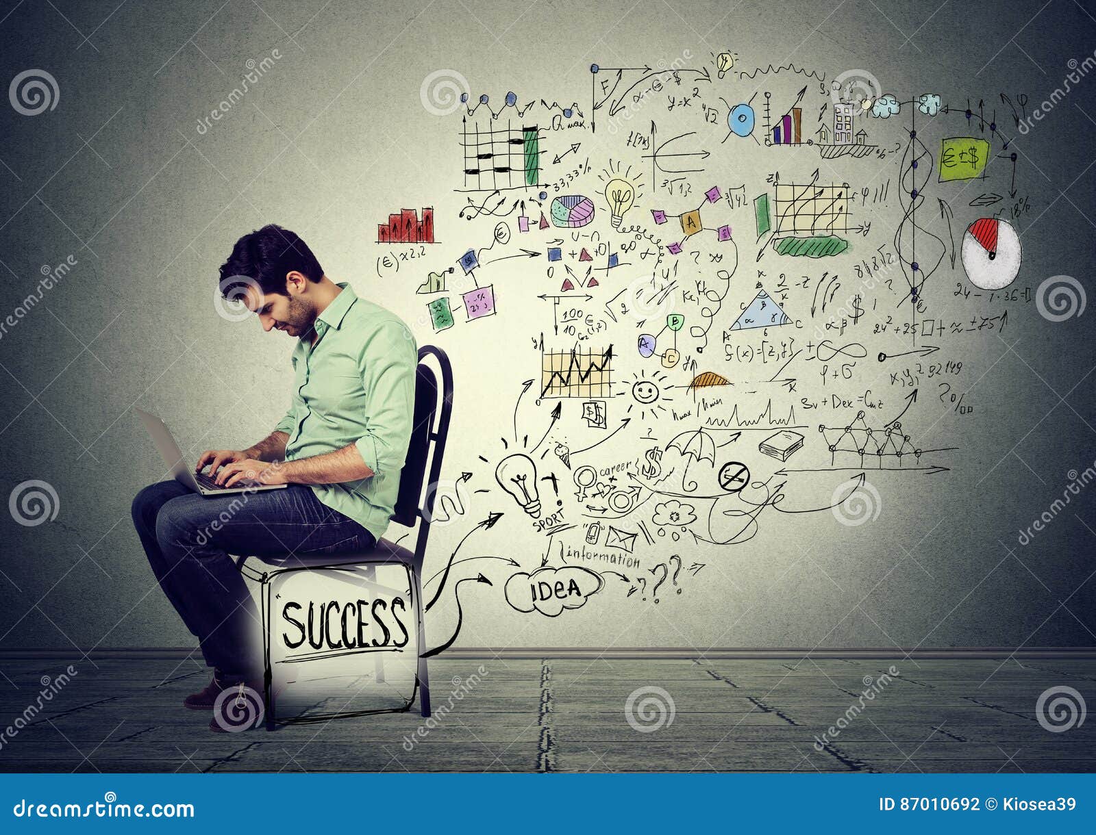 Successful Businessman Working on Computer Stock Photo - Image of chair ...