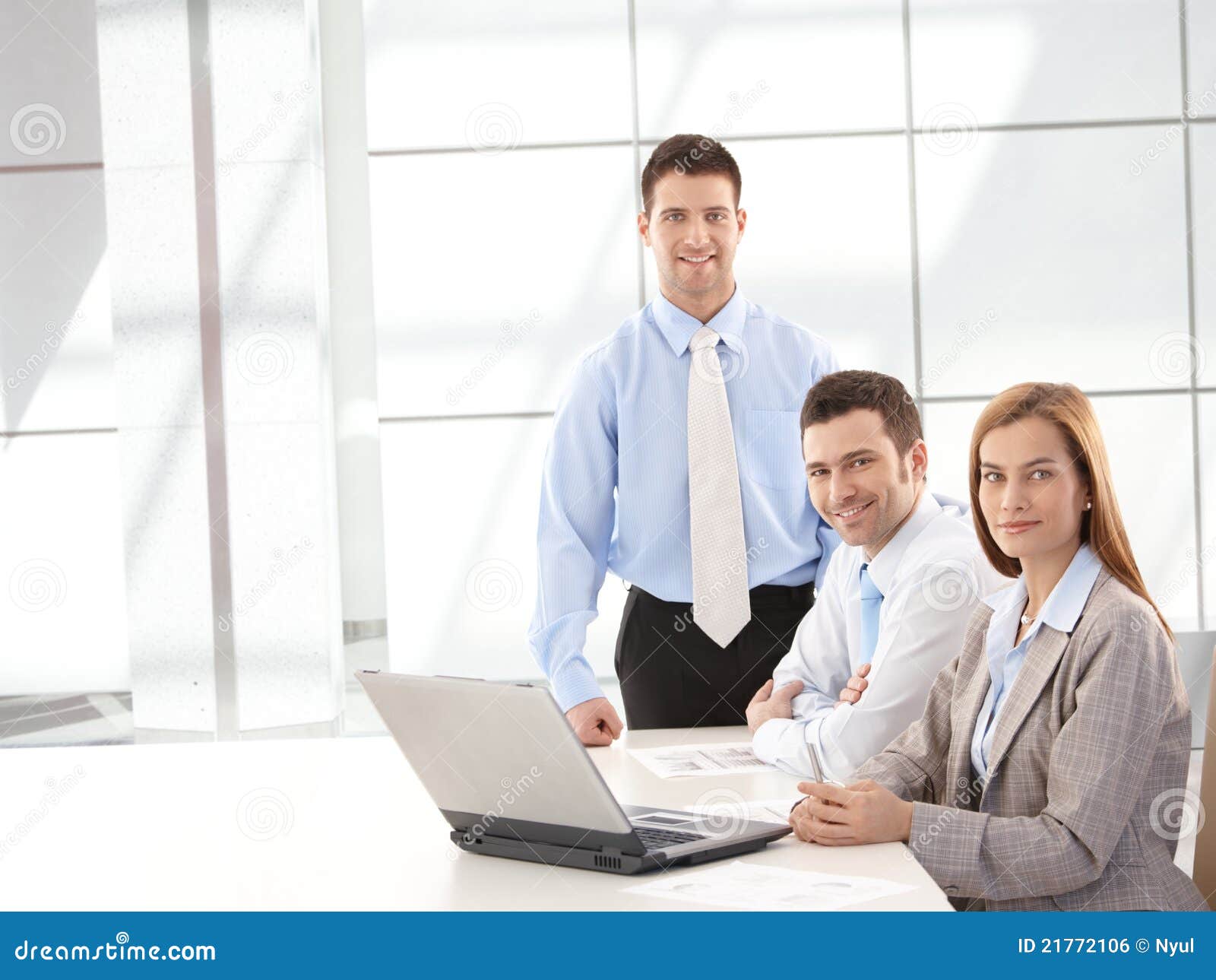 Successful Businessteam Smiling Happily Stock Photo - Image of adult ...