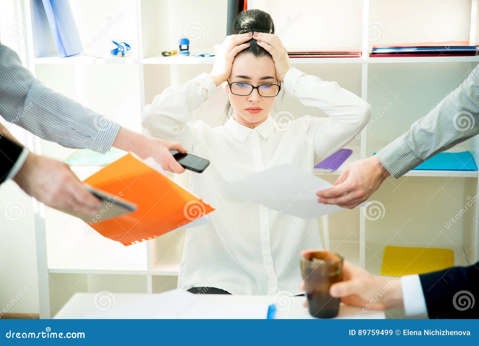 Successful Businesswoman Multitasking Stock Image - Image of female ...