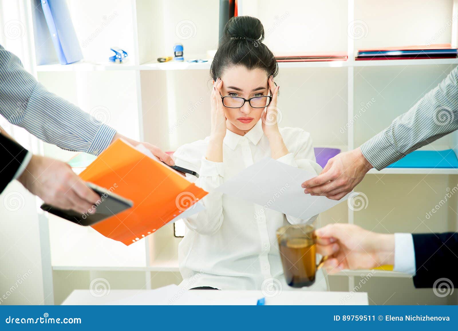 Successful Businesswoman Multitasking Stock Image - Image of business ...