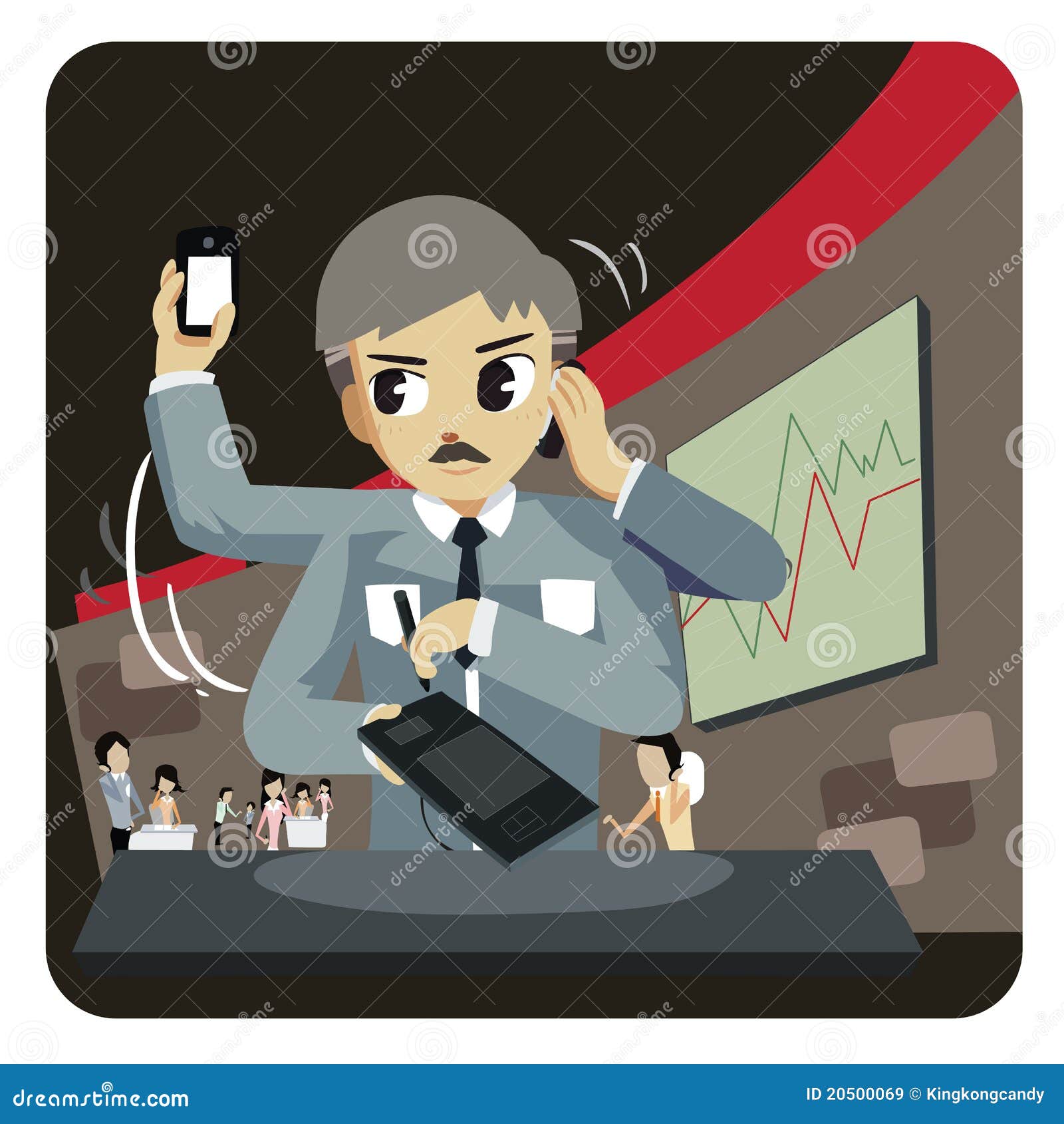 Successful Busy Business Man - Vector Stock Vector - Illustration of ...