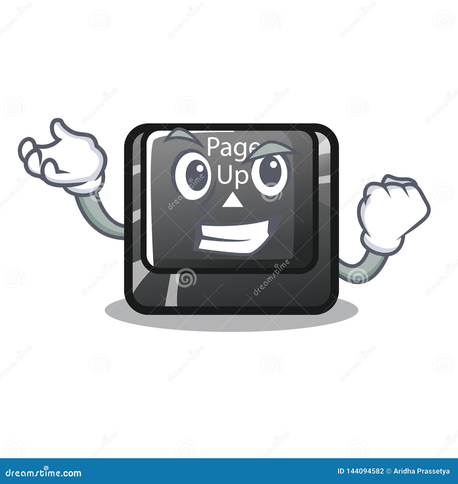 Successful Button Page Up Isolated with Character Stock Vector ...