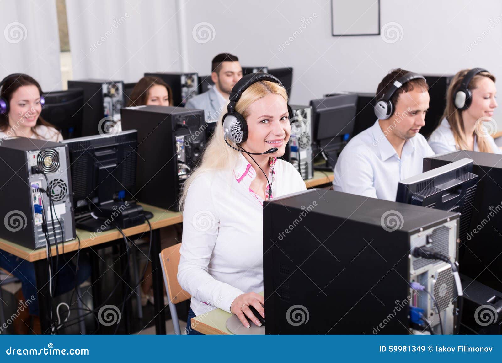Successful call center stock image. Image of open, indoor - 59981349