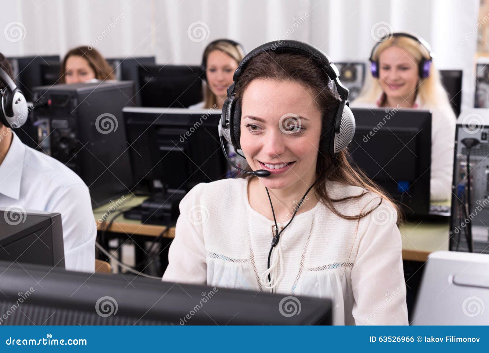 Successful call center stock photo. Image of clothes - 63526966