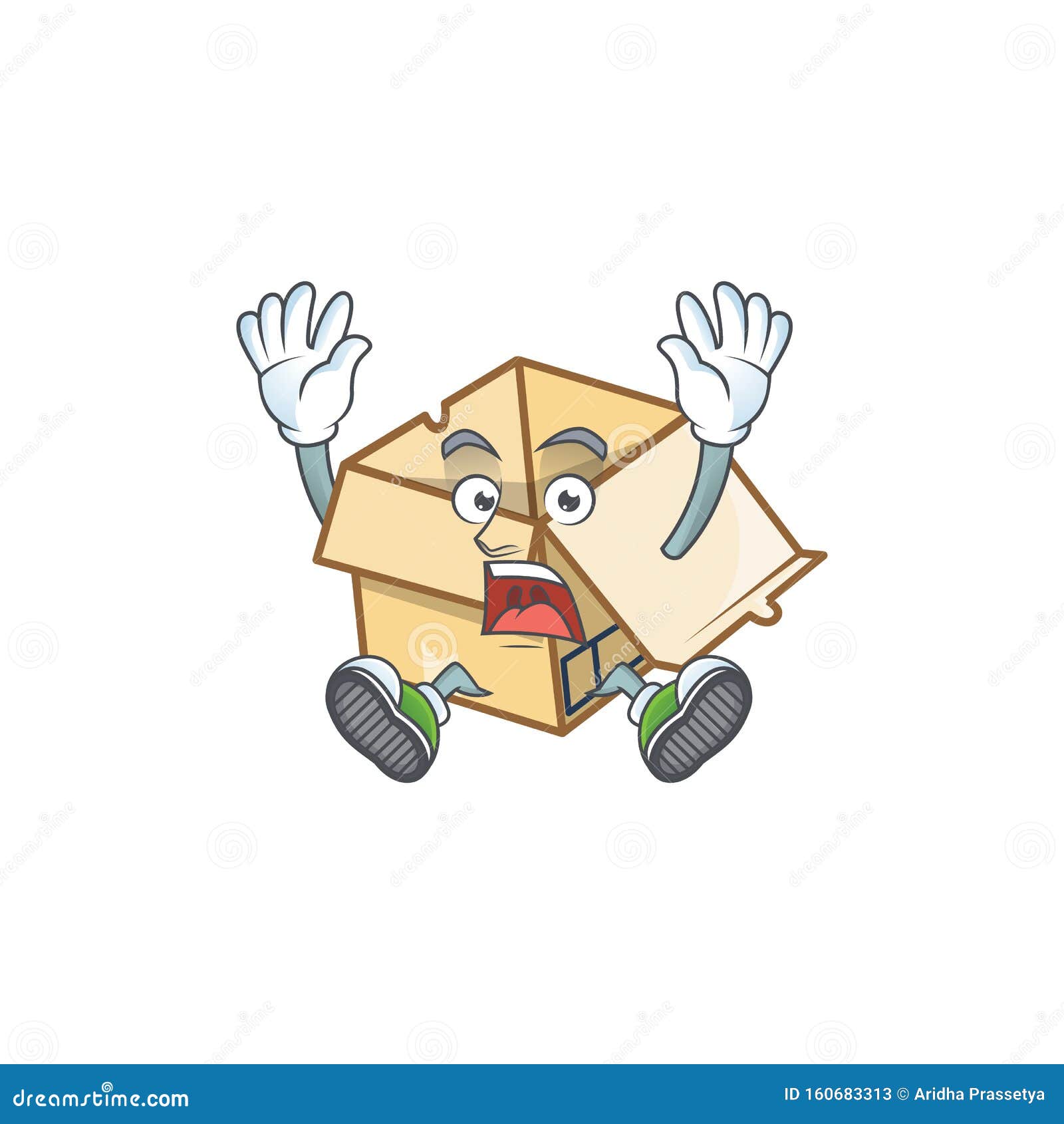 Successful Cardboard Open with Character Mascot Shape Stock Vector ...