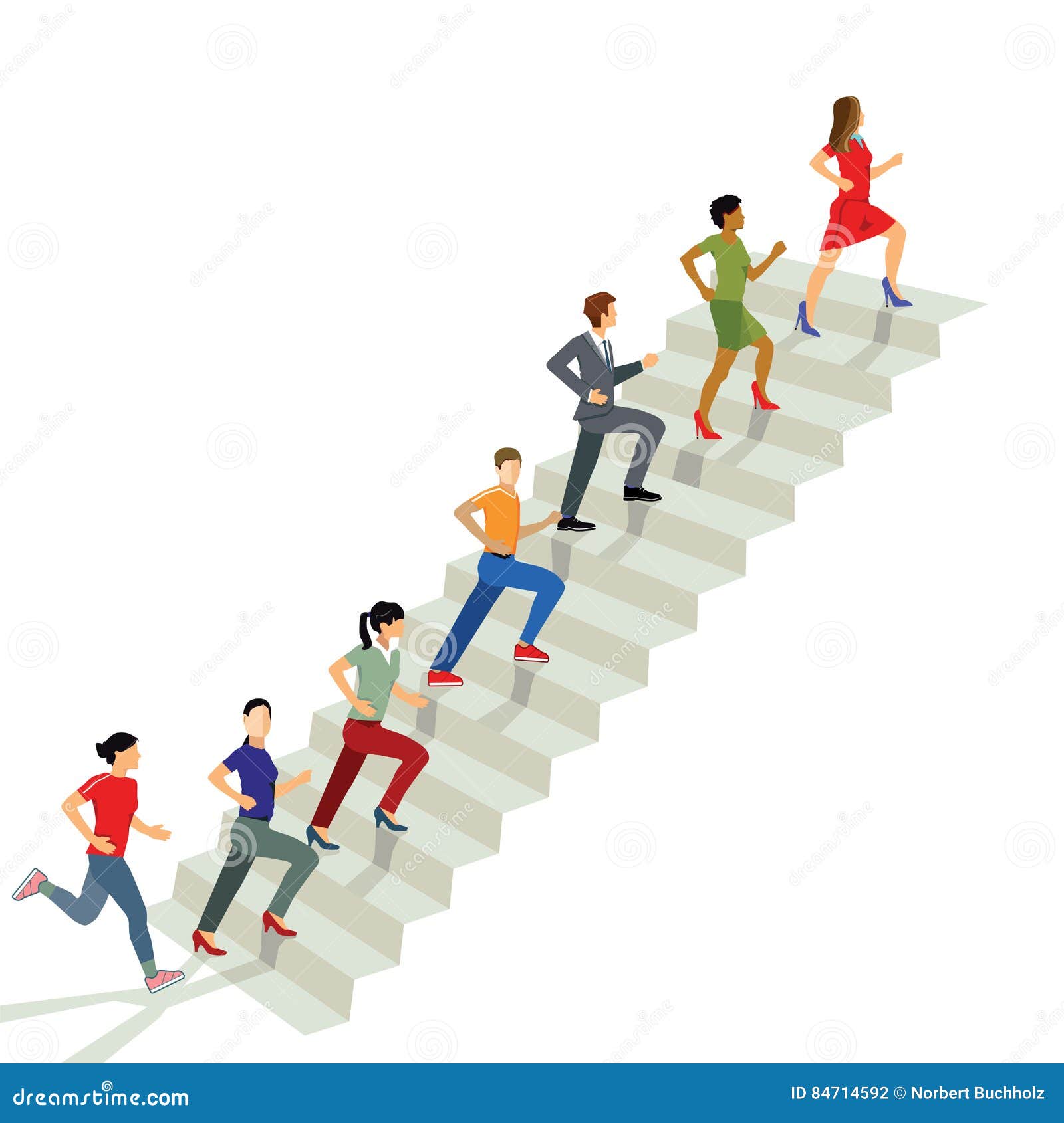 Successful Career Advancement Stock Vector - Illustration of walking ...
