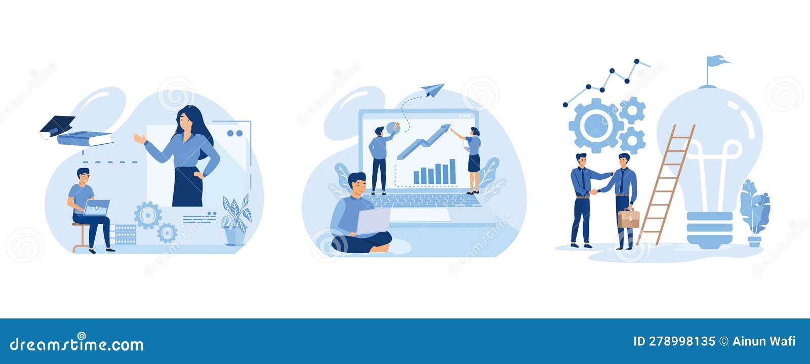 Successful Career Path Abstract Concept Vector Illustration Set. Career ...