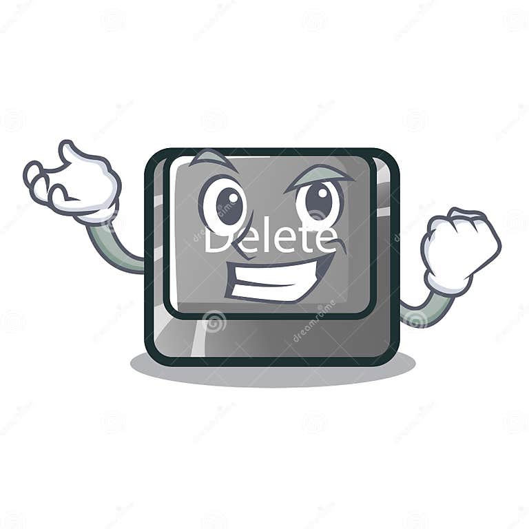 Successful Cartoon Delete Button Located on Keyboard Stock Vector ...