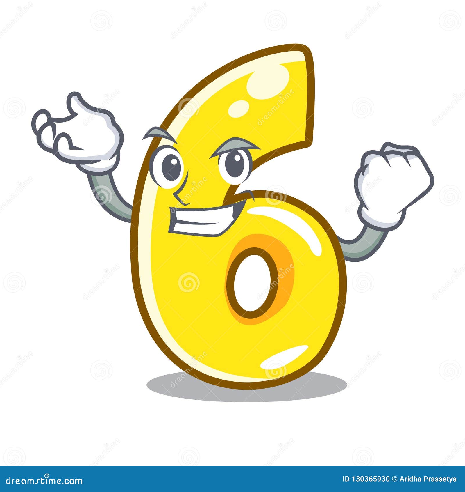 Successful Cartoon Number Six on the Road Stock Vector - Illustration ...