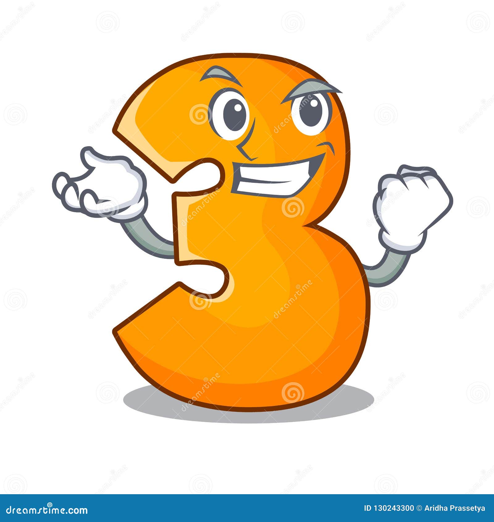 Successful Cartoon Number Three on the Wall Stock Vector - Illustration ...