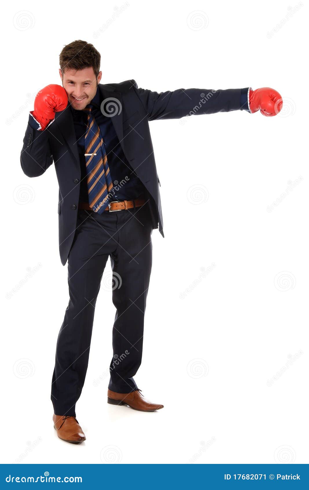 Successful Caucasian Businessman, Boxing Gloves Stock Image - Image of ...