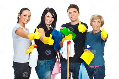 Successful Cleaning People Teamwork Stock Photo - Image of giving ...