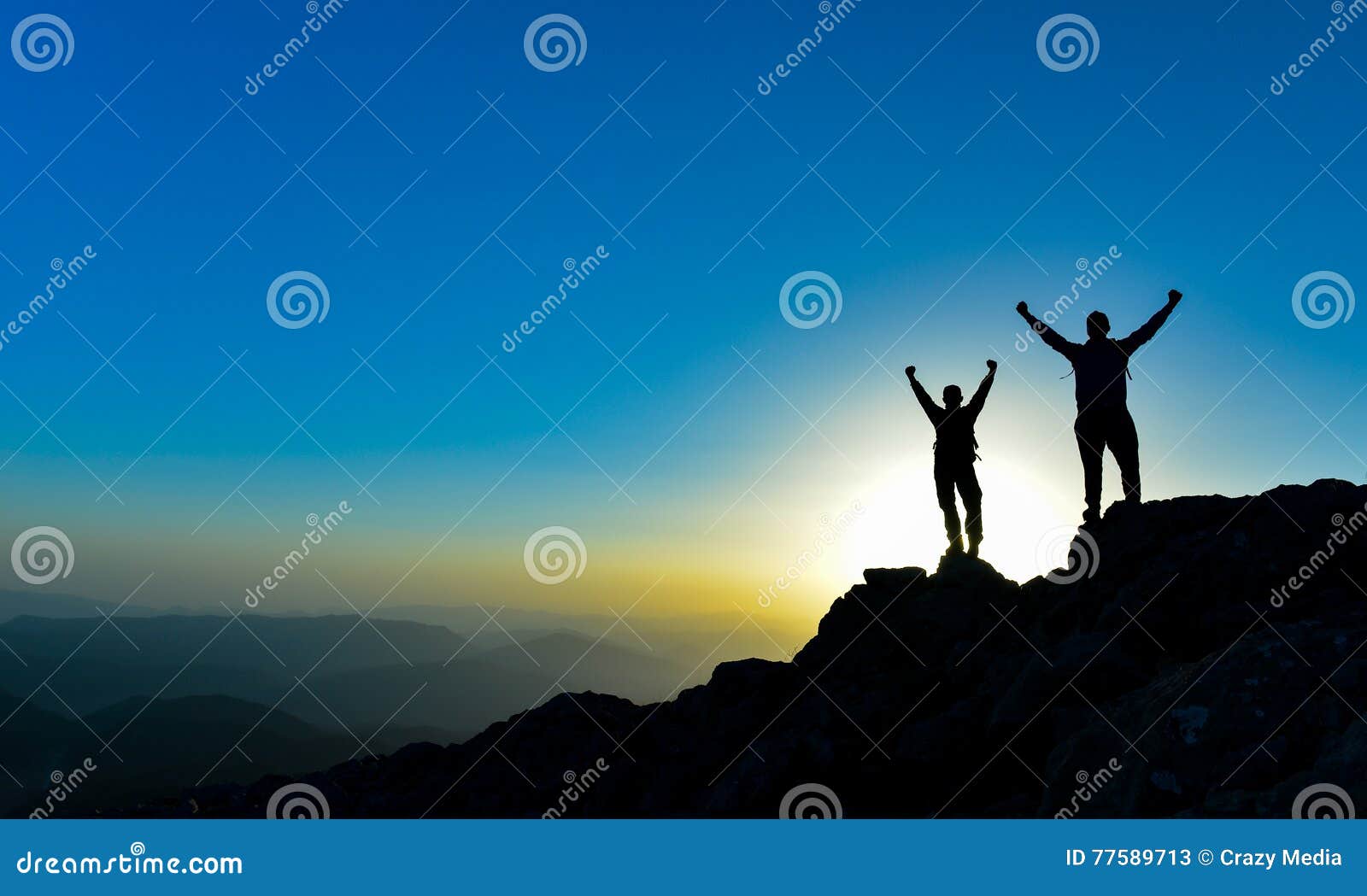 Successful climbers stock image. Image of climber, mountain - 77589713