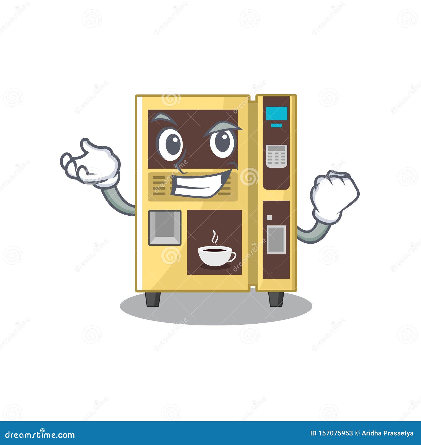 Successful Coffee Vending Machine with Cartoon Shape Stock Vector ...