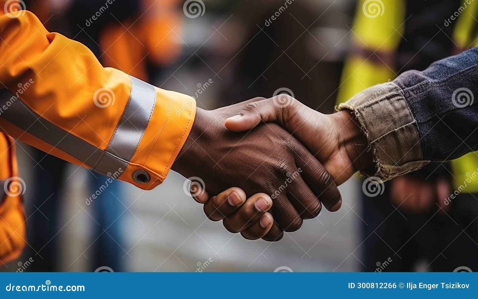 Successful Collaboration. Worker And Engineer Shake Hands At ... Successful Collaboration. Worker And Engineer Shake Hands At ...