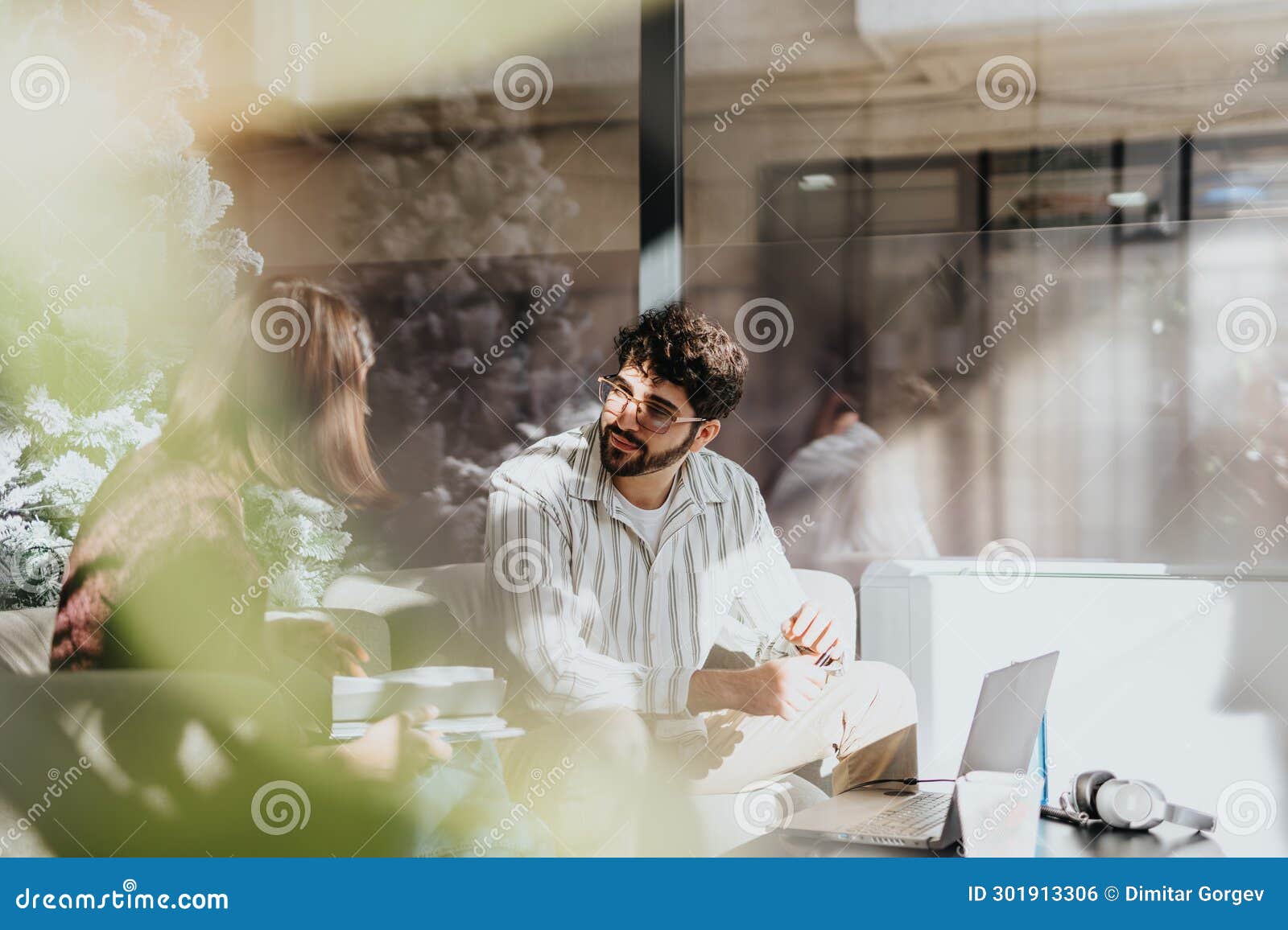 Successful Collaboration in a Modern Sunlit Office with a Multi ...