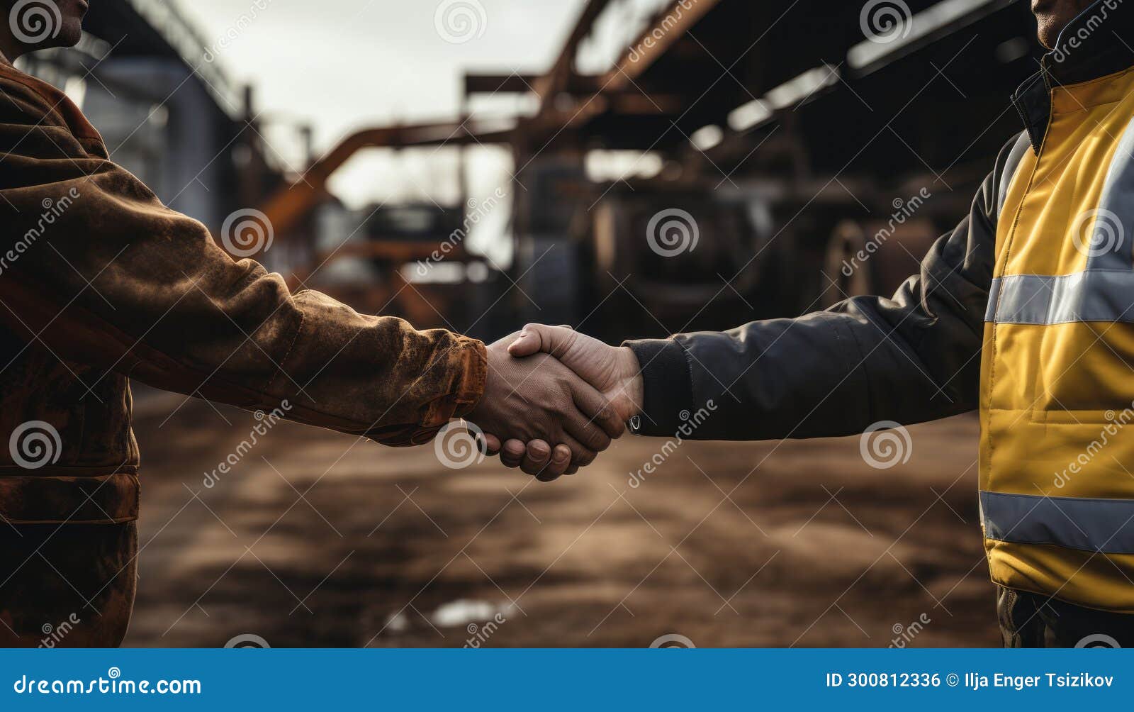Successful Collaboration. Worker And Engineer Shake Hands At ... Successful Collaboration. Worker And Engineer Shake Hands At ...