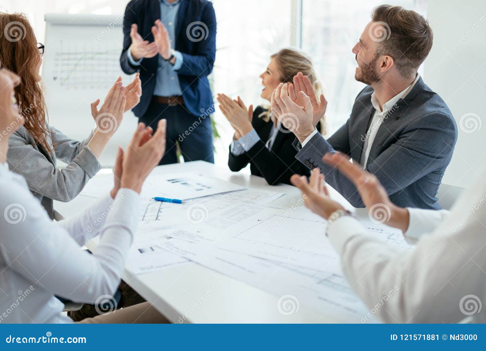Successful Company Achieving Goals with Determined Workers Stock Image ...