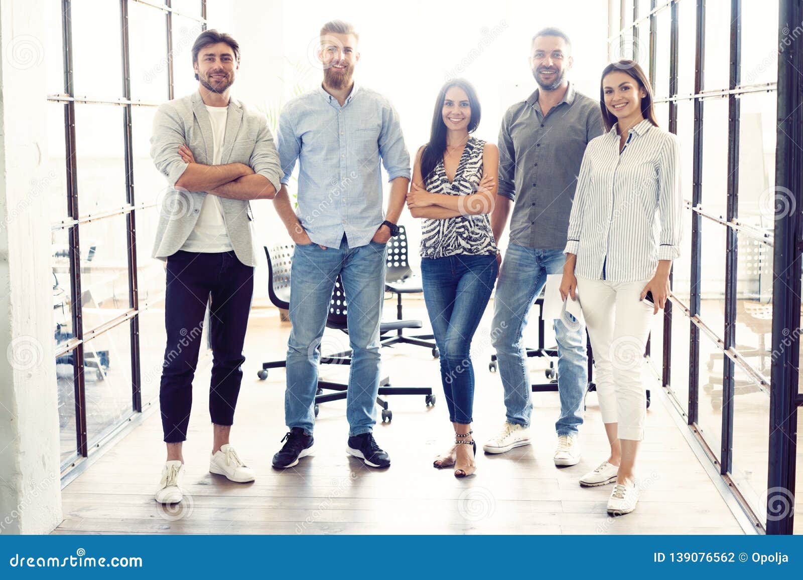 Successful Company with Happy Workers in Modern Office. Stock Photo ...