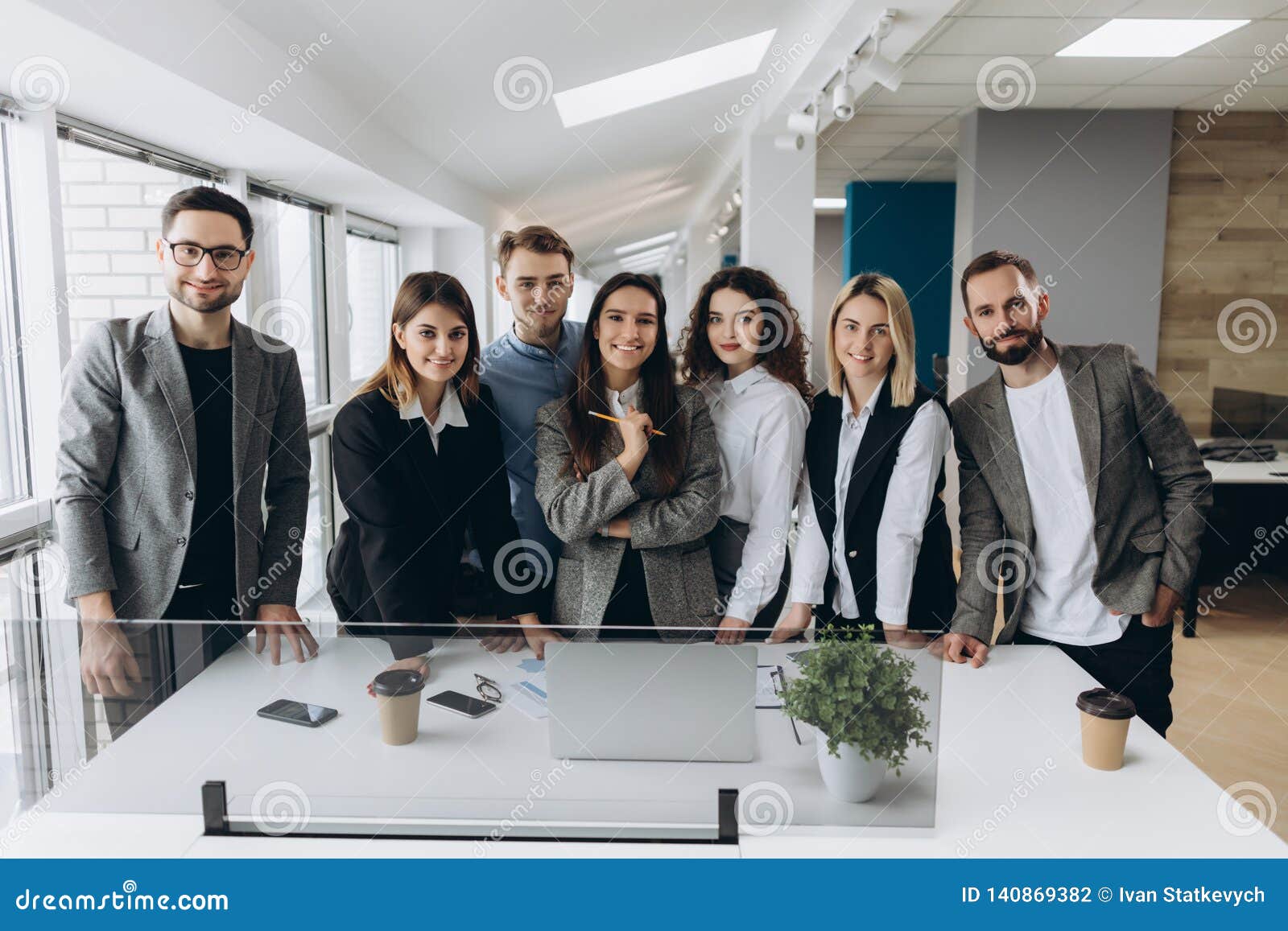 Successful Company with Happy Workers in Modern Office Stock Photo ...