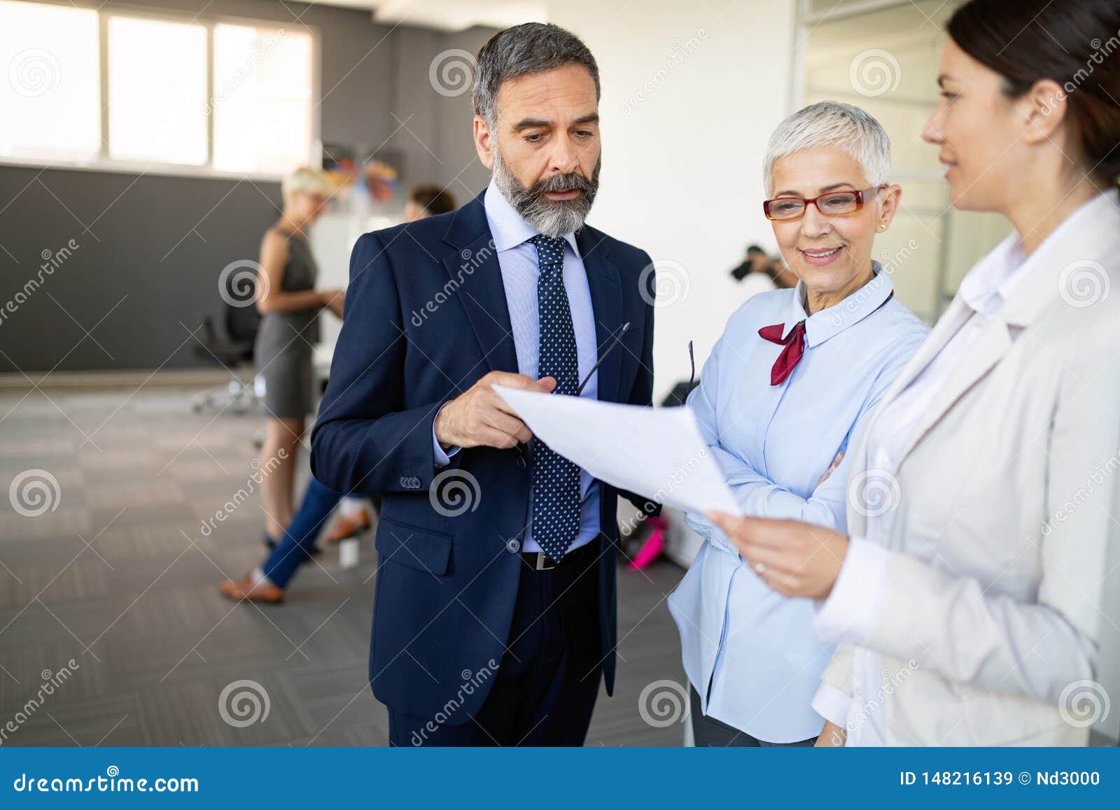 Successful Company with Happy Workers in Office Stock Image - Image of ...