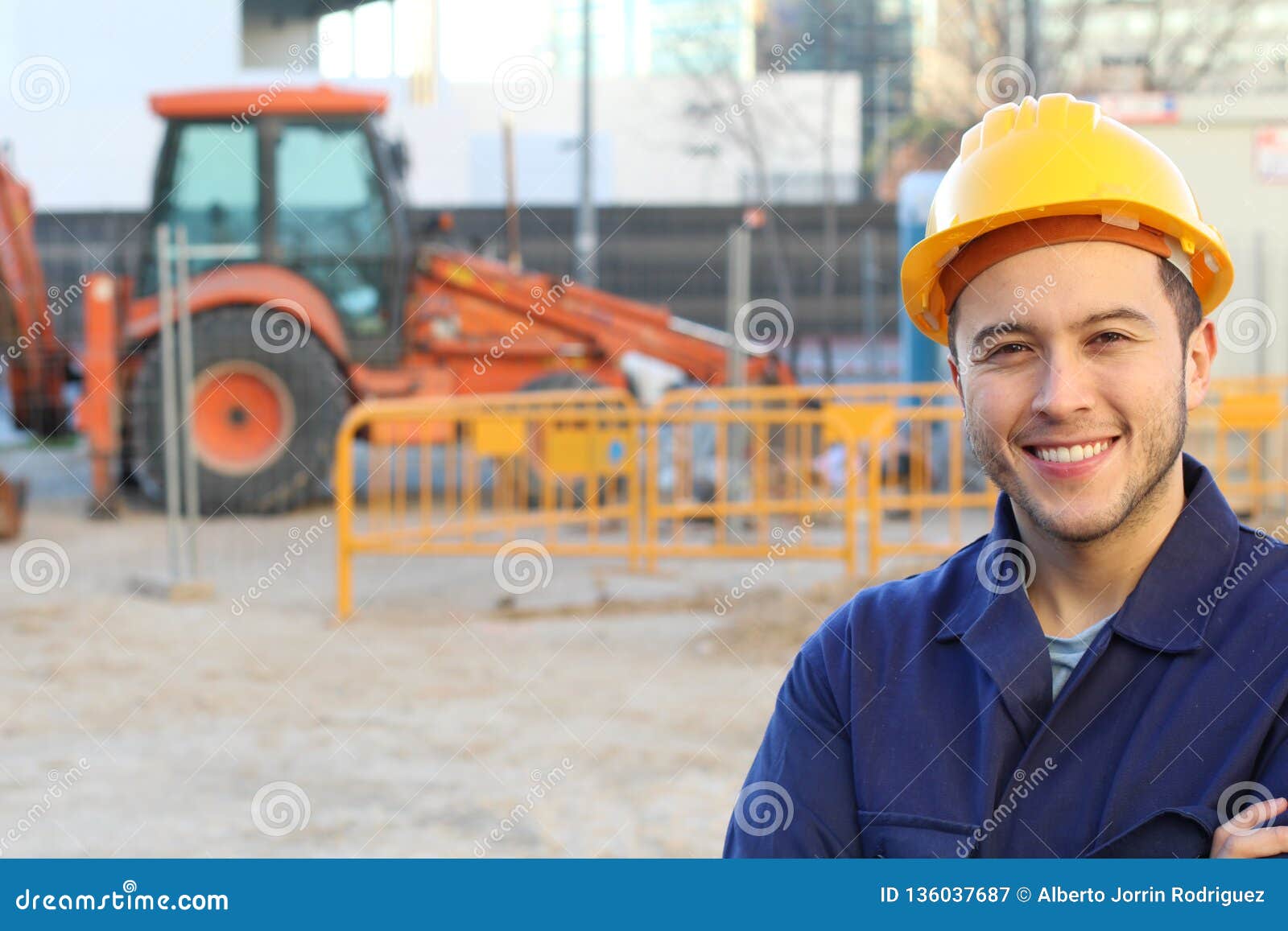 Successful Construction Employee with Copy Space Stock Image - Image of ...