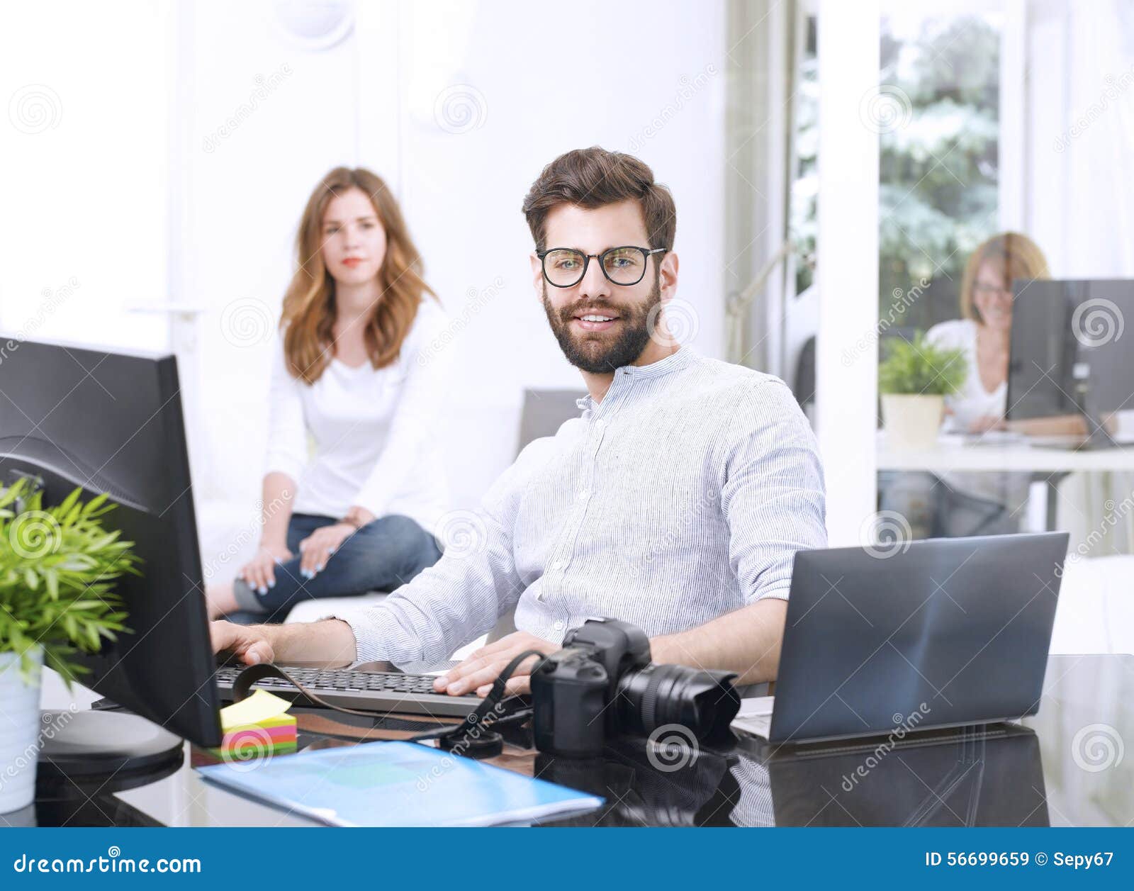 Successful creative man stock image. Image of owner, looking - 56699659