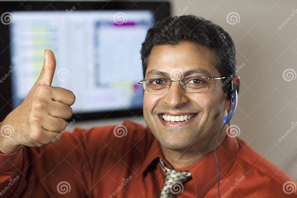 Successful Customer Service Rep Stock Photo - Image of center ...
